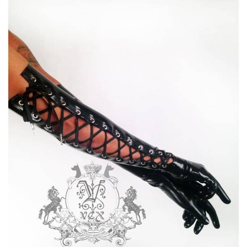 Latex Laced Opera Gloves Latex Rubber Opera Length Gloves - Etsy