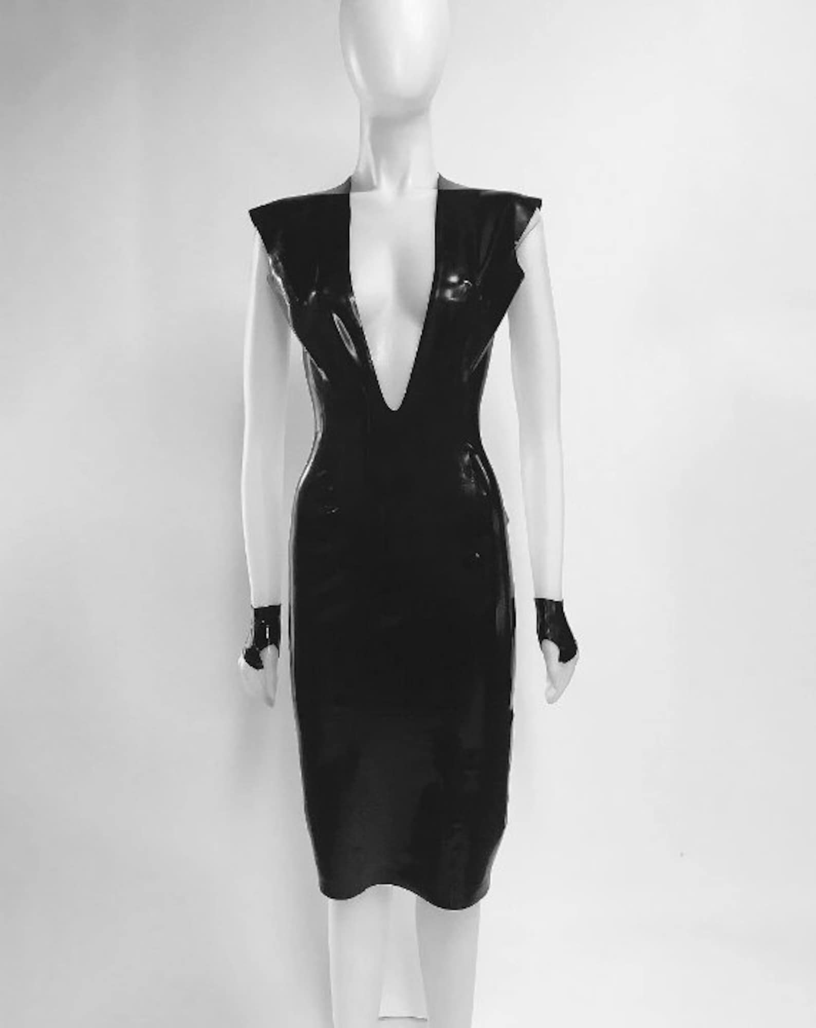 Plunge Dress Latex Rubber Sexy Dress Womens Sexy Latex Dress Etsy