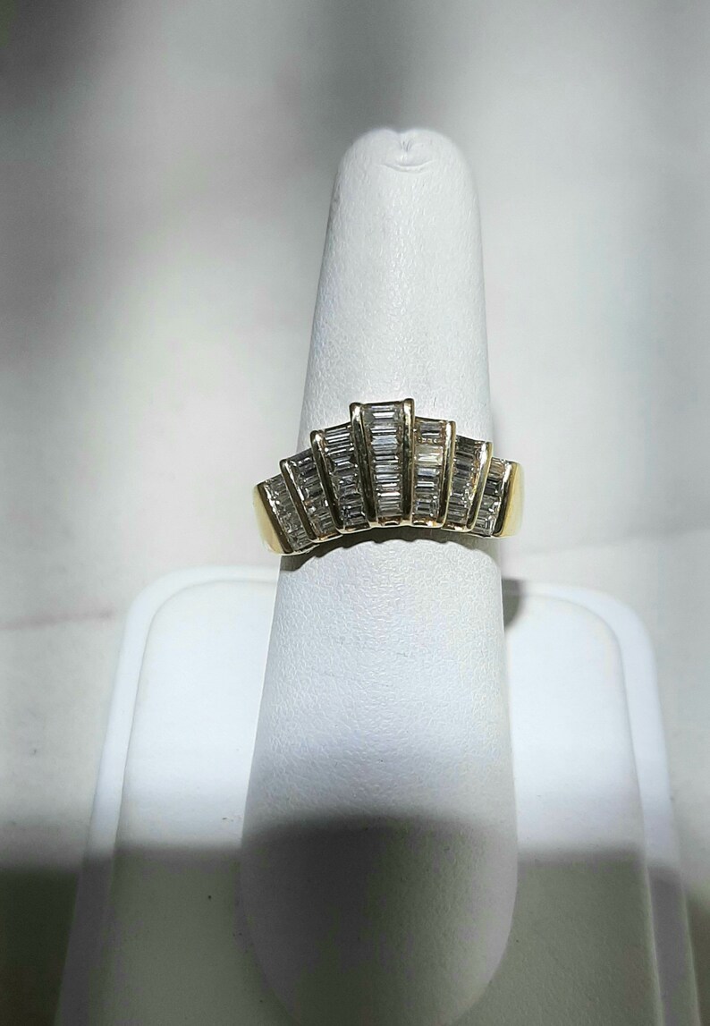 Diamond Waterfall Gold Ring - Etsy