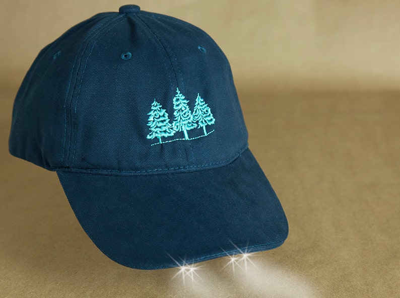 Embroidered Pinetrees Cotton Twill Baseball Cap - Unisex Camping Hat - Etsy