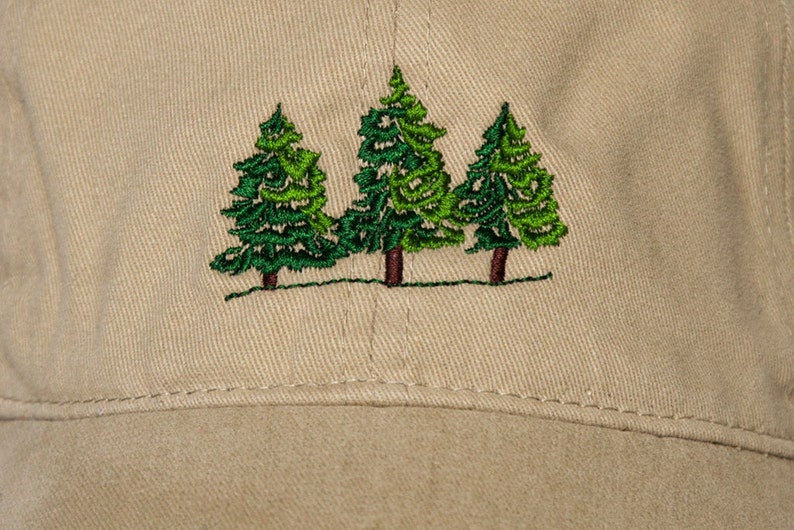 Pine Trees Embroidered on Kahiki Baseball Hat - Perfect Summer Outdoor ...