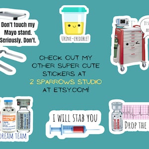 Crash Cart Sticker, Emergency Room Sticker, Quiet Around Here, Funny ...