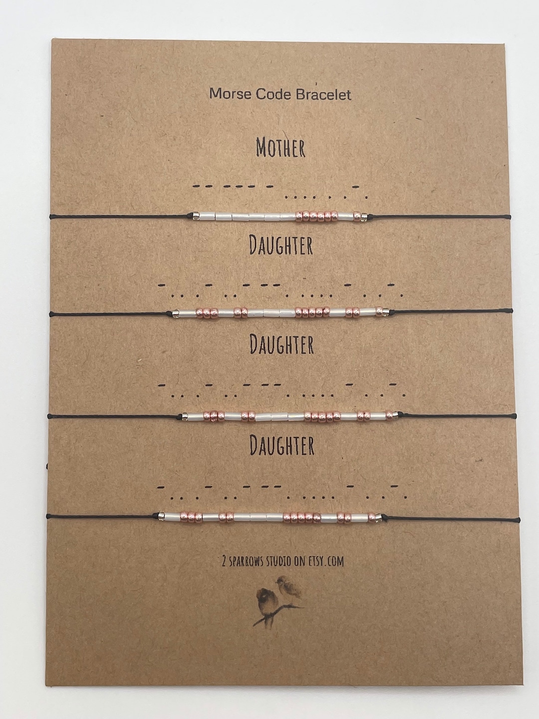 Mother and 3 Daughter Morse Code Bracelets, Custom Bracelet, Mother ...