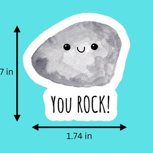 You Rock Sticker, Thank You Sticker - Etsy