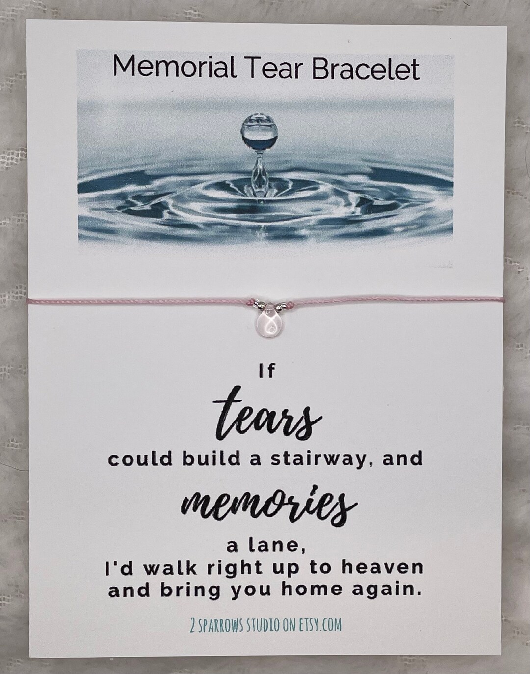Memorial Tear Bracelet, Sympathy Bracelet - Etsy