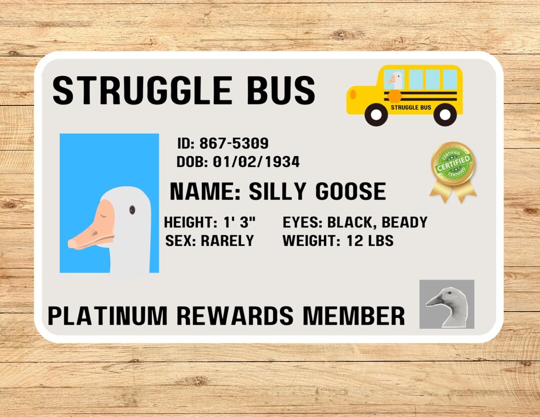 Struggle Bus Sticker, Silly Goose Sticker, Get in the Struggle Bus - Etsy