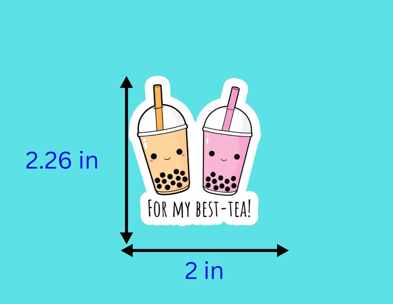 Bestie Sticker, Bubble Tea Sticker, Best Tea Gift - Etsy