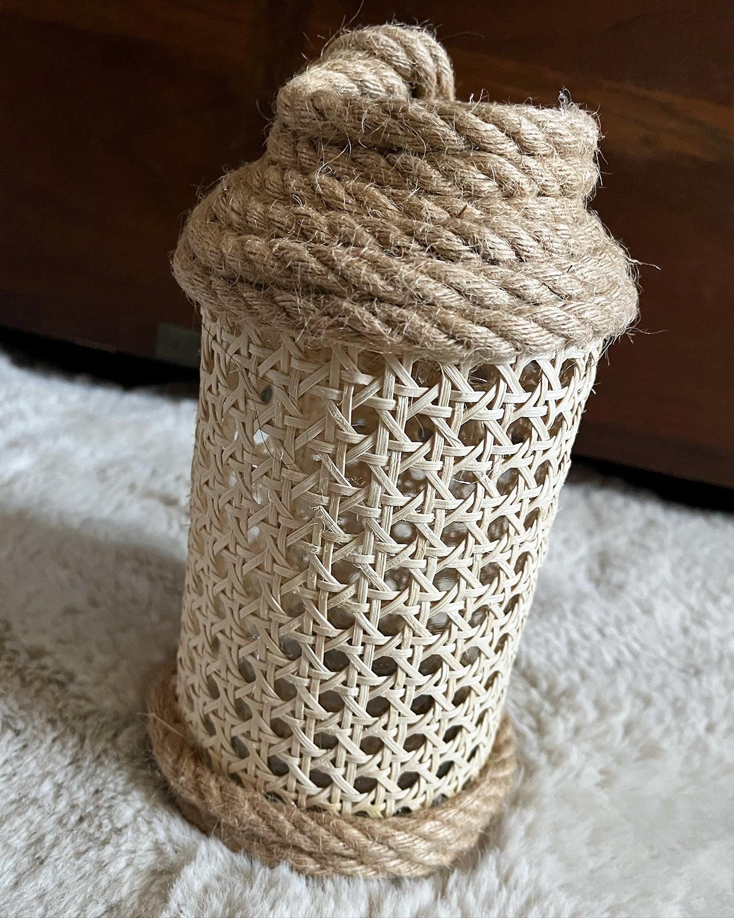 Cane and Jute Rope Upcycled Jar - Etsy