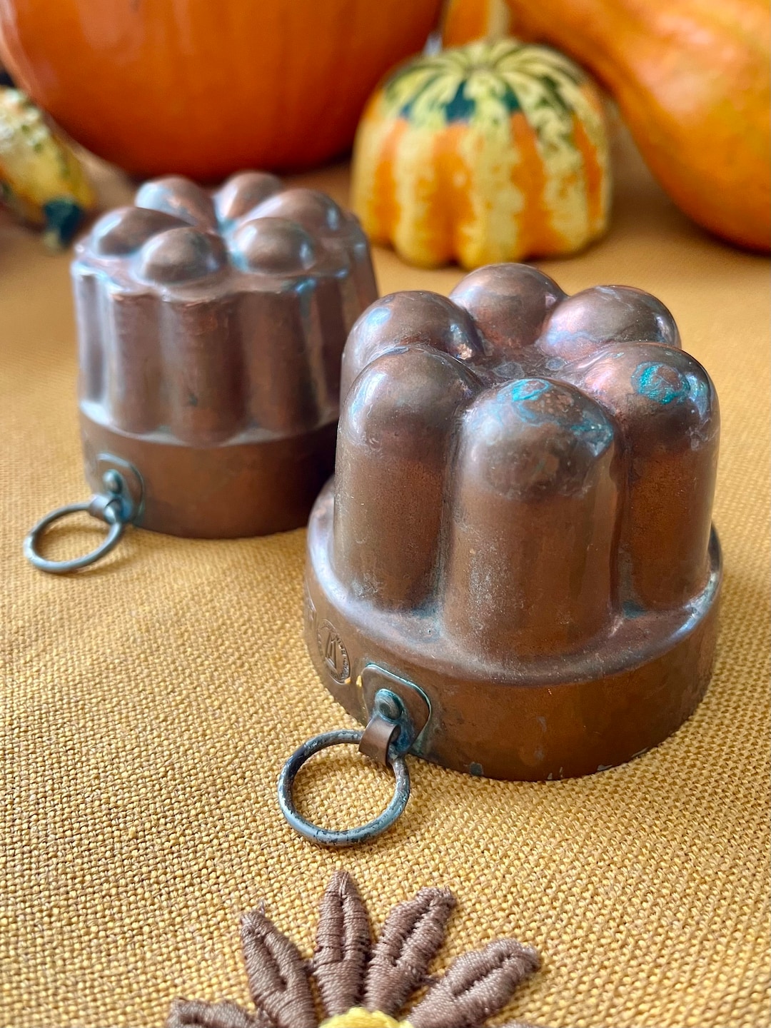 Antique German Copper French Canele Mold Lot of Two Marked Made in ...