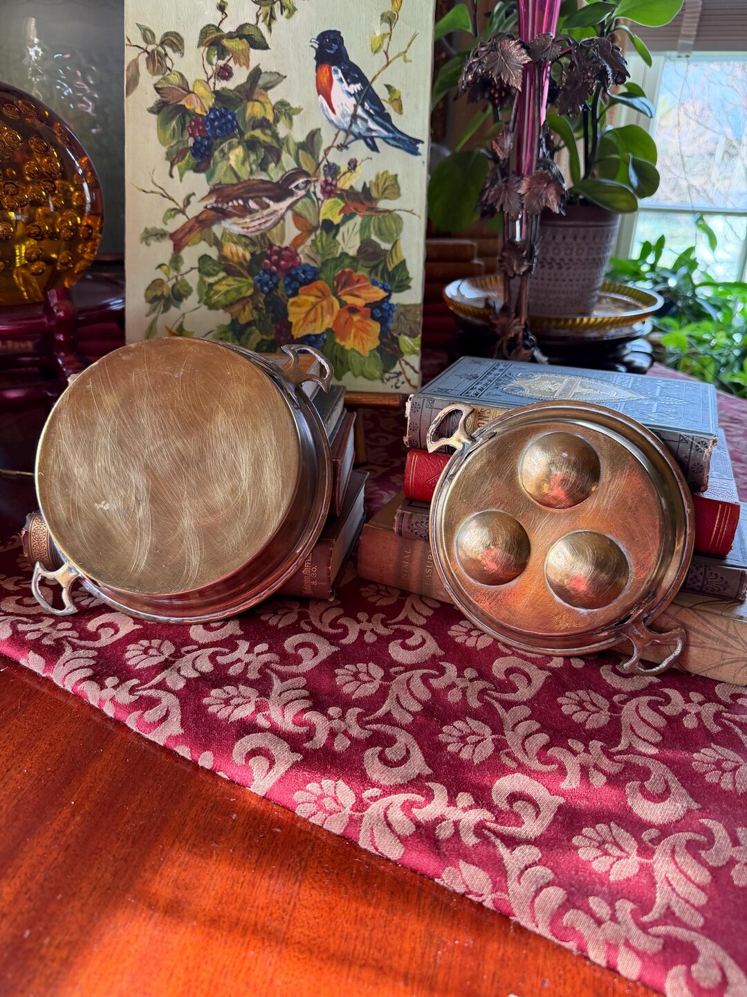 Vintage Brass Escargot Snail or Egg Poaching Pans, Tin Lined Vintage ...