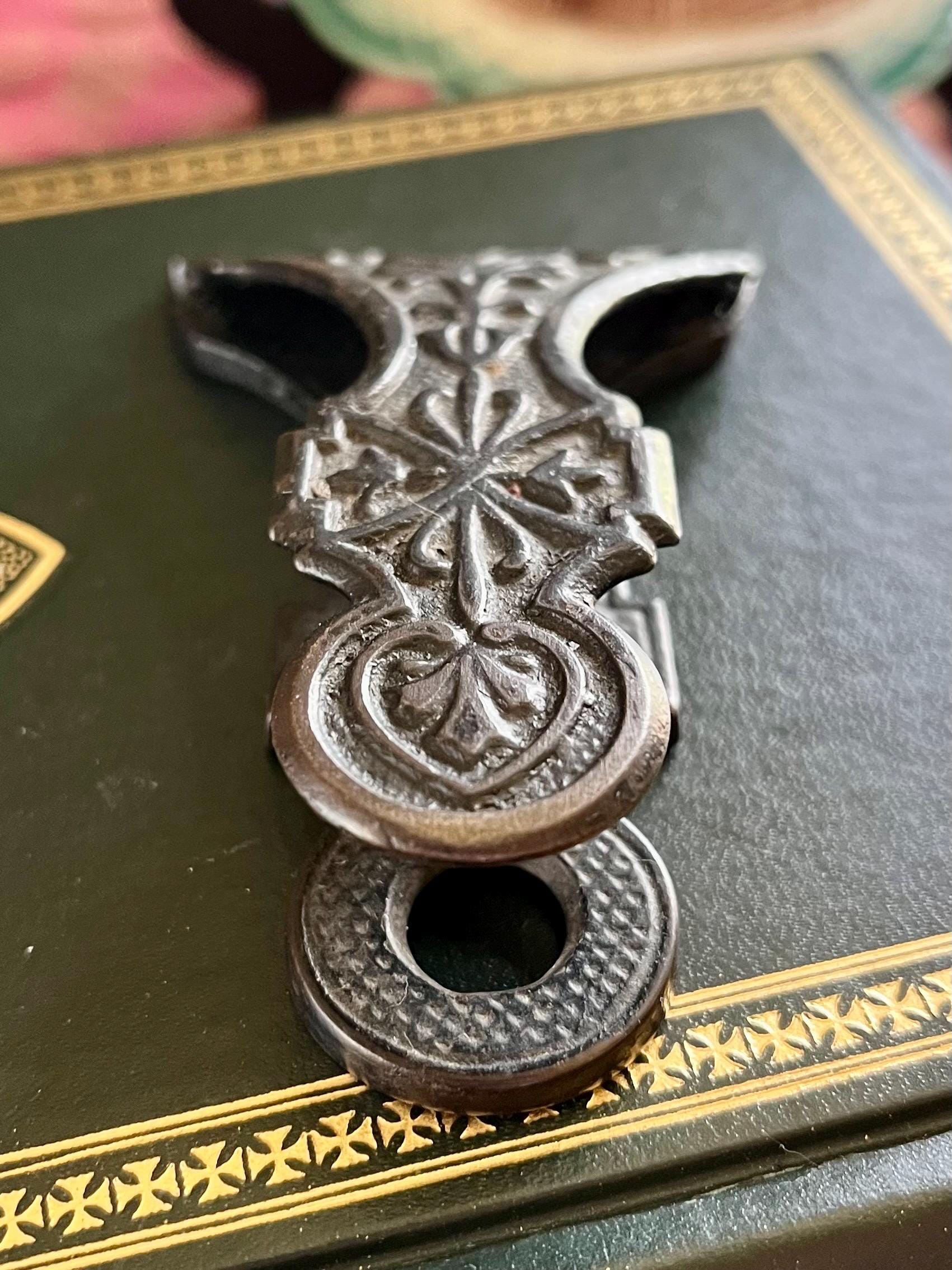 Highly Detailed Victorian Iron Paper Clip or Wall Hook, Black Eastlake ...