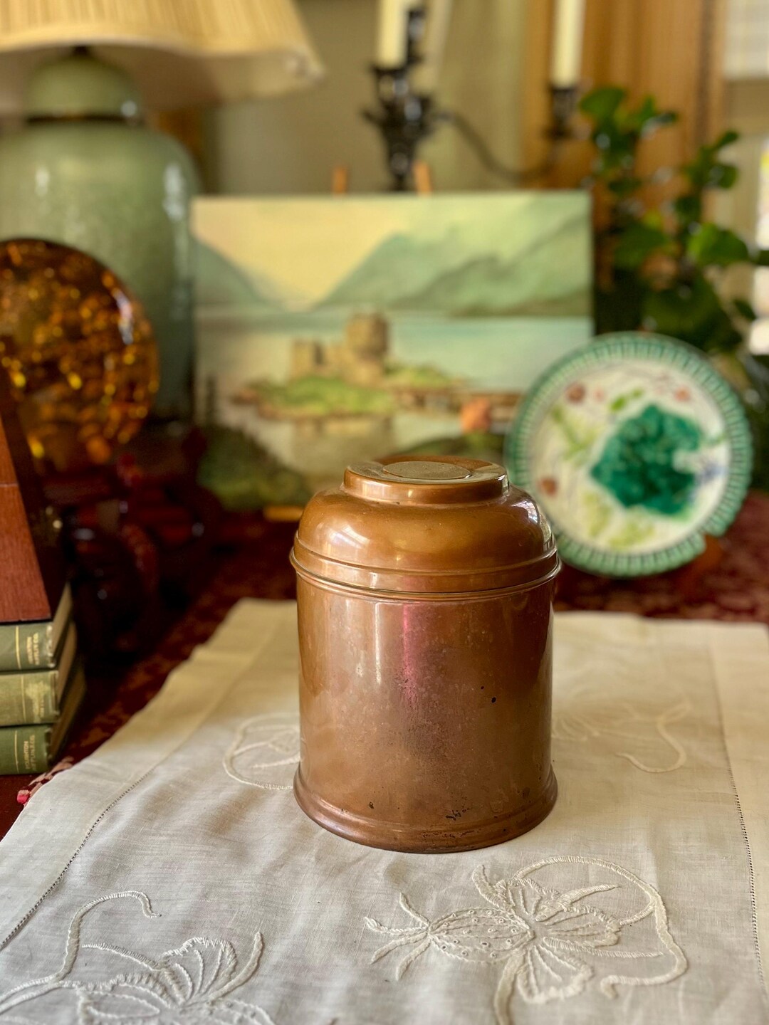 Vintage Copper Humidor Canister for Tobacco or Cigars Marked Rumidor ...