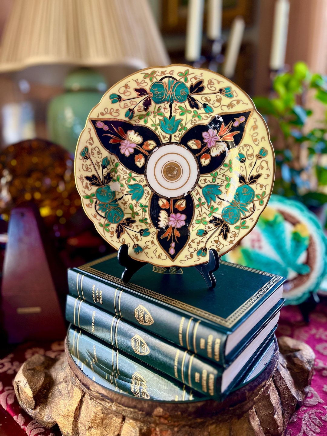 Antique Set of 4 Victorian Hand Painted Plates Prussian German With ...