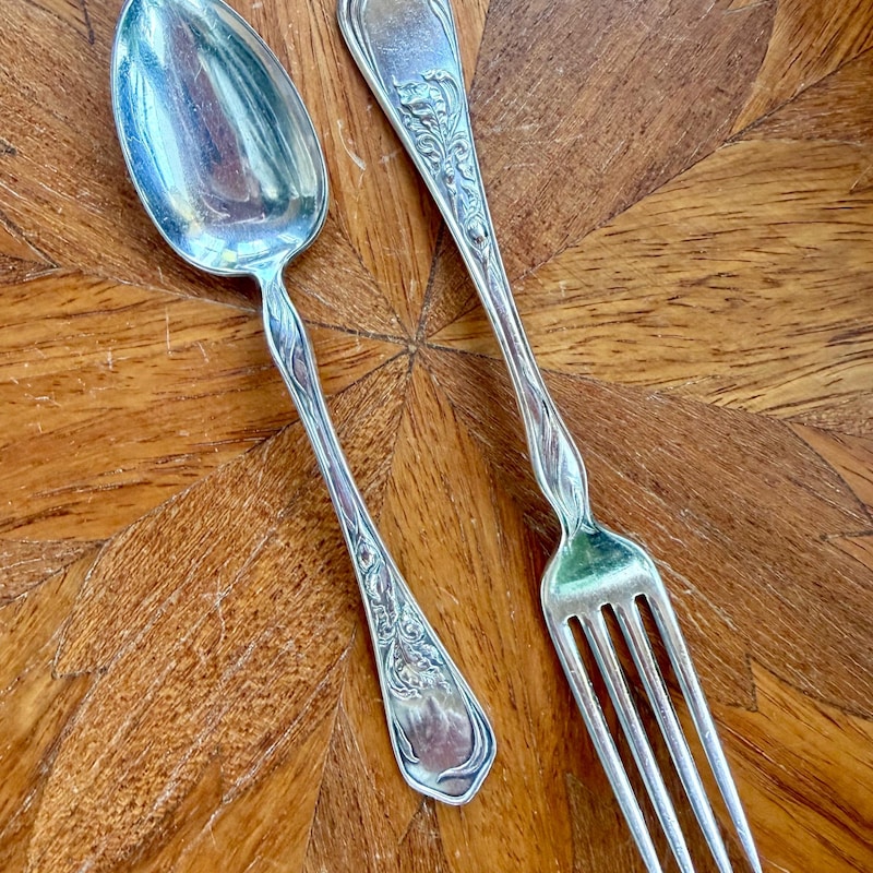 Silver Iris Flatware - Etsy