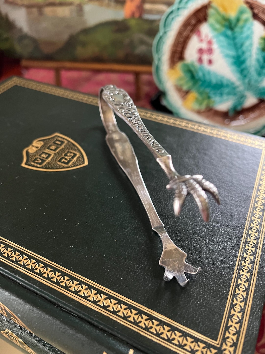 Antique Silver Pickle or Sugar Tongs Engraved “morelton Inn ...