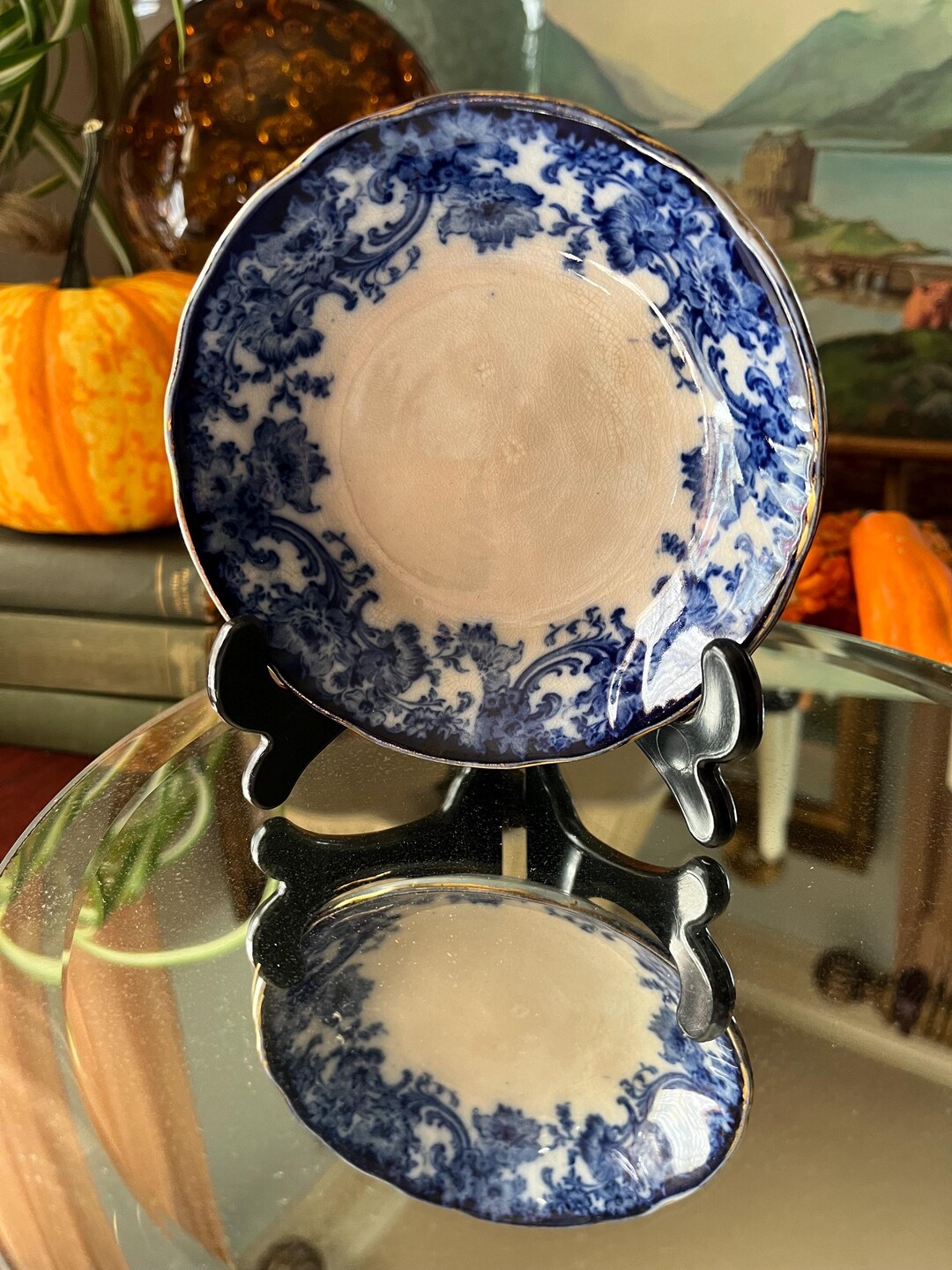 Antique Flow Blue Plate, Melrose Pattern by Doulton Burslem, England ...