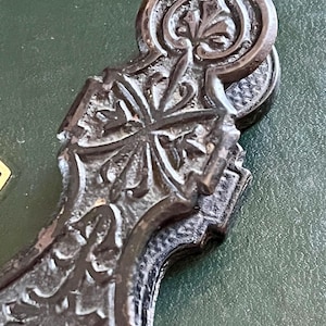 Highly Detailed Victorian Iron Paper Clip or Wall Hook, Black Eastlake ...