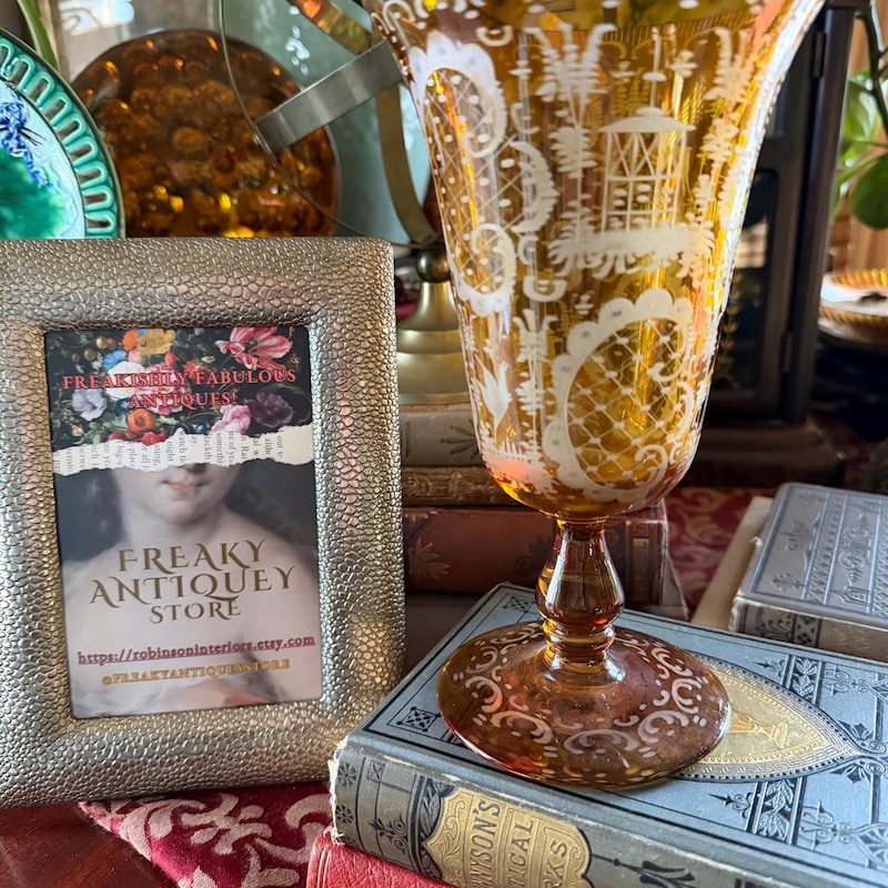 Cut to Clear Amber Vase - Etsy