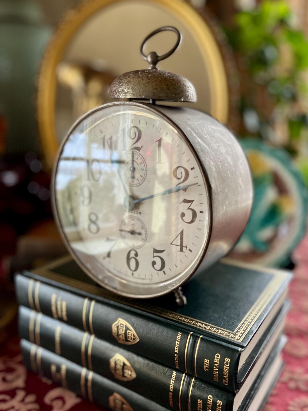 Adorable Antique Oversized Alarm Clock, Single External Bell, Ansonia ...