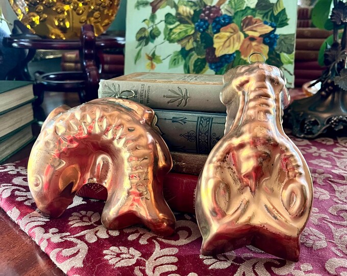 Lot of Two Vintage Copper Molds, Fish & Lobster, Marked Tagus Portugal ...