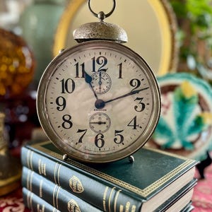 Adorable Antique Oversized Alarm Clock, Single External Bell, Ansonia ...