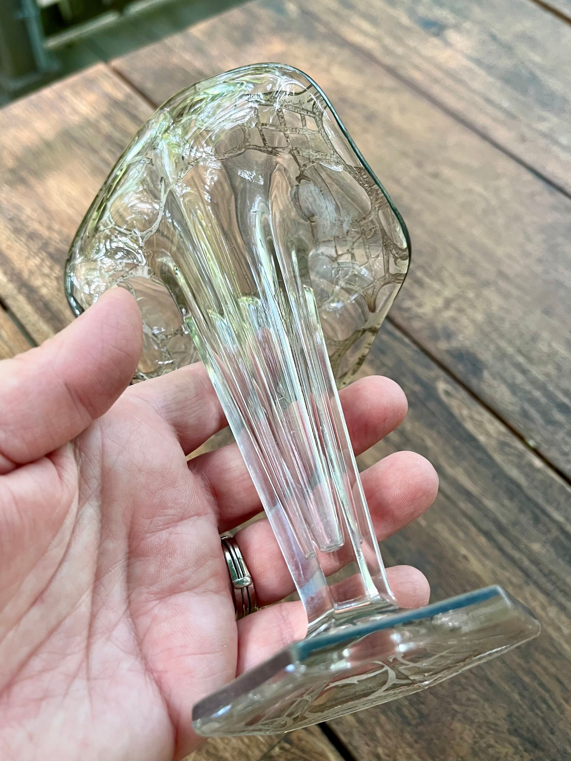 Antique Sterling Silver Overlay Glass Vase: Art Nouveau Lily Vase - Etsy