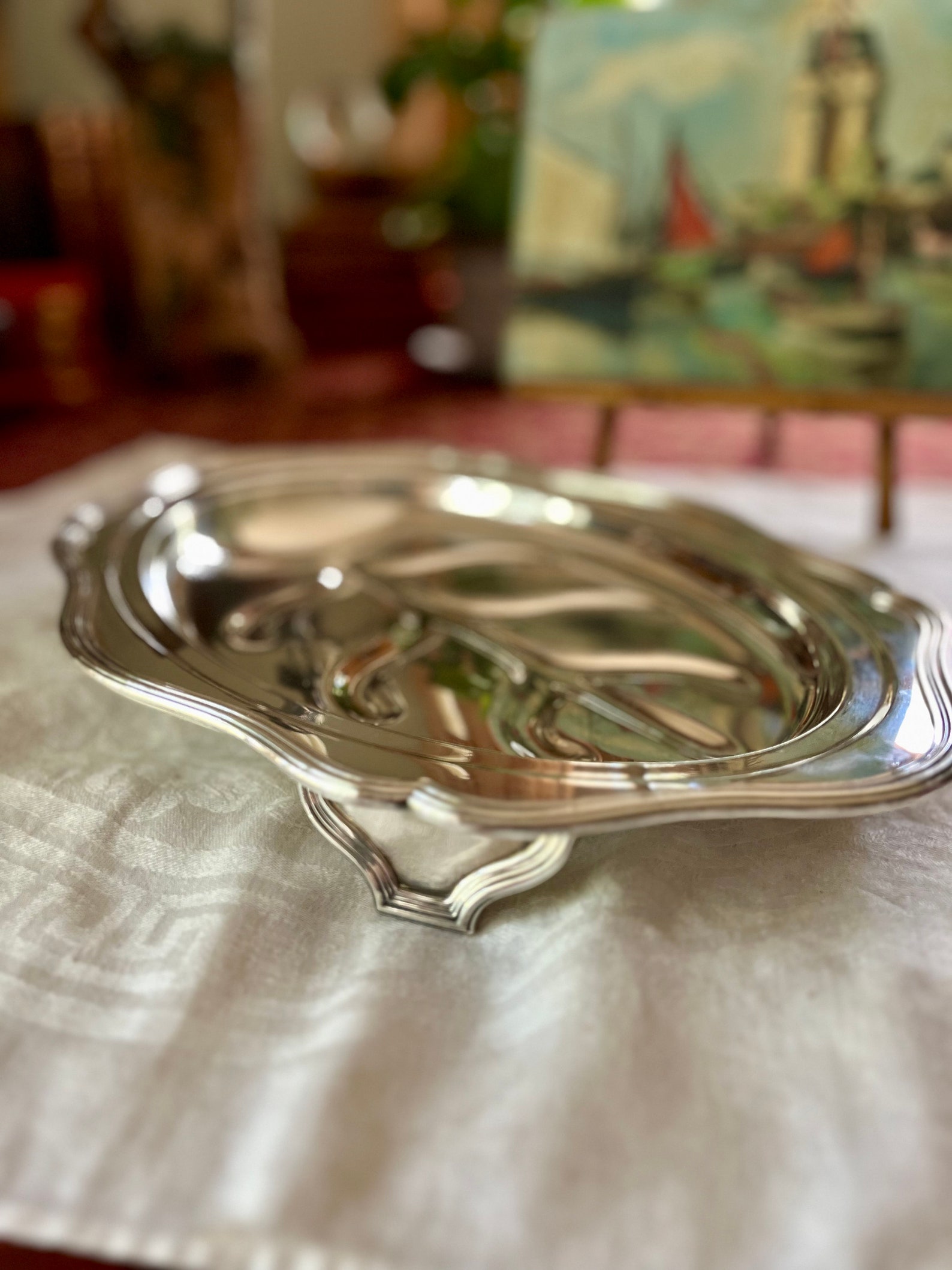 Antique Silver Meat Platter With 'tree of Life' Well and Sterling ...