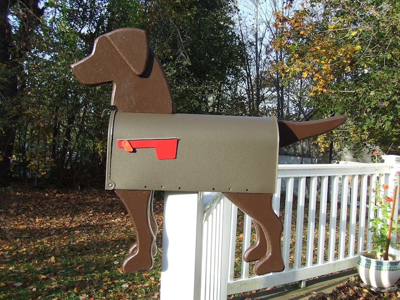 Brown Dog 2 Mailbox (chocolate Lab) - Etsy