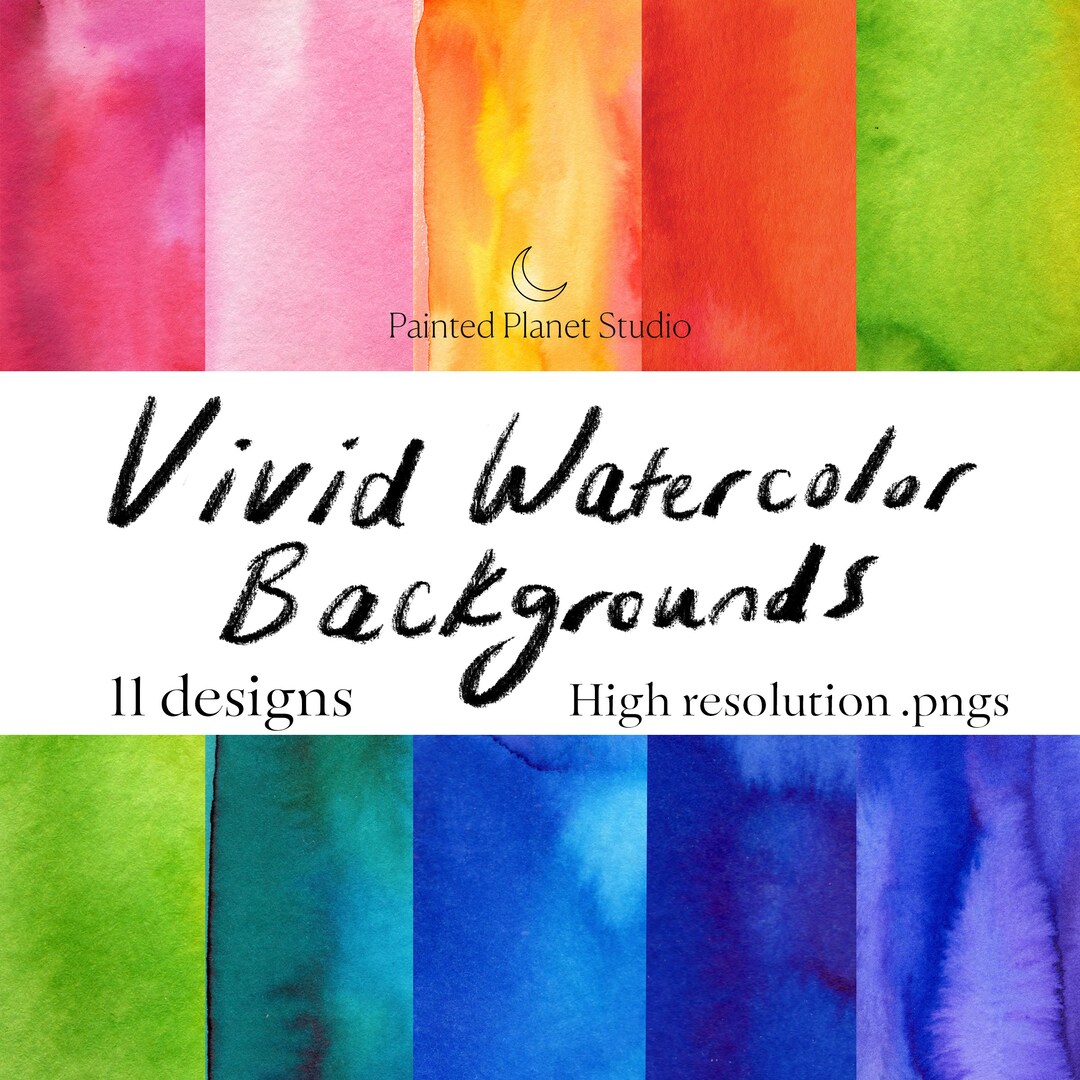 Watercolor Digital Background Clip Art Colorful - Etsy