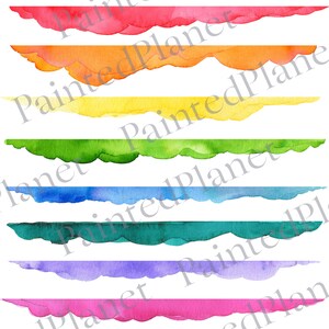 Watercolor Borders Clip Art .png Set of 8 Designs Digital Download - Etsy