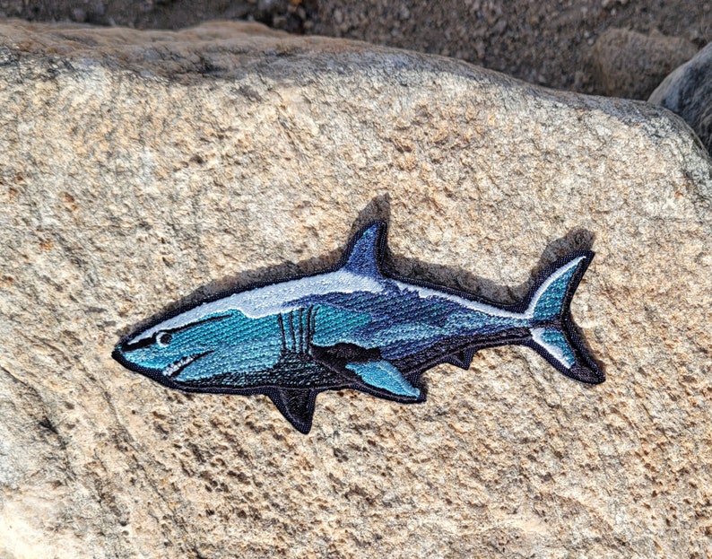 Great White Shark Embroidered Patch - Etsy