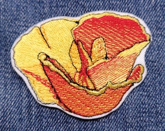 California Poppy Embroidered Patch - Etsy