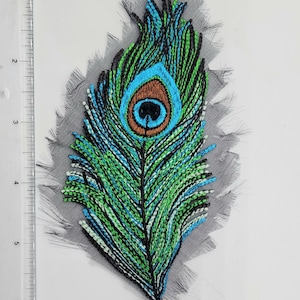 Peacock Feather Embroidered Patch - Etsy