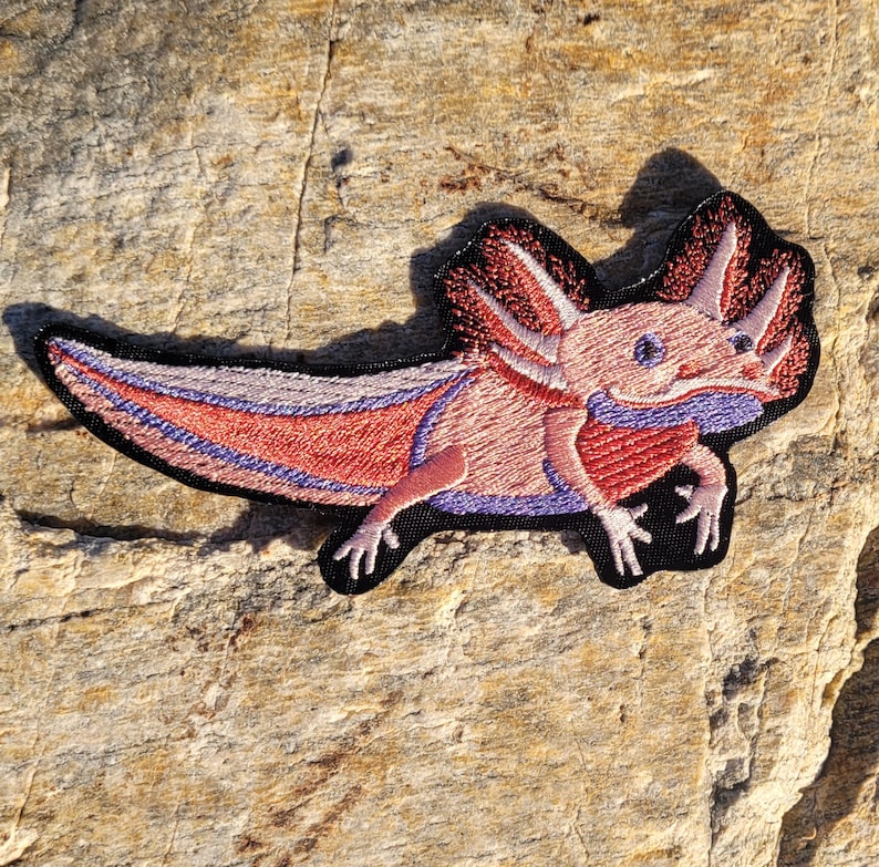 Axolotl Embroidered Patch - Etsy