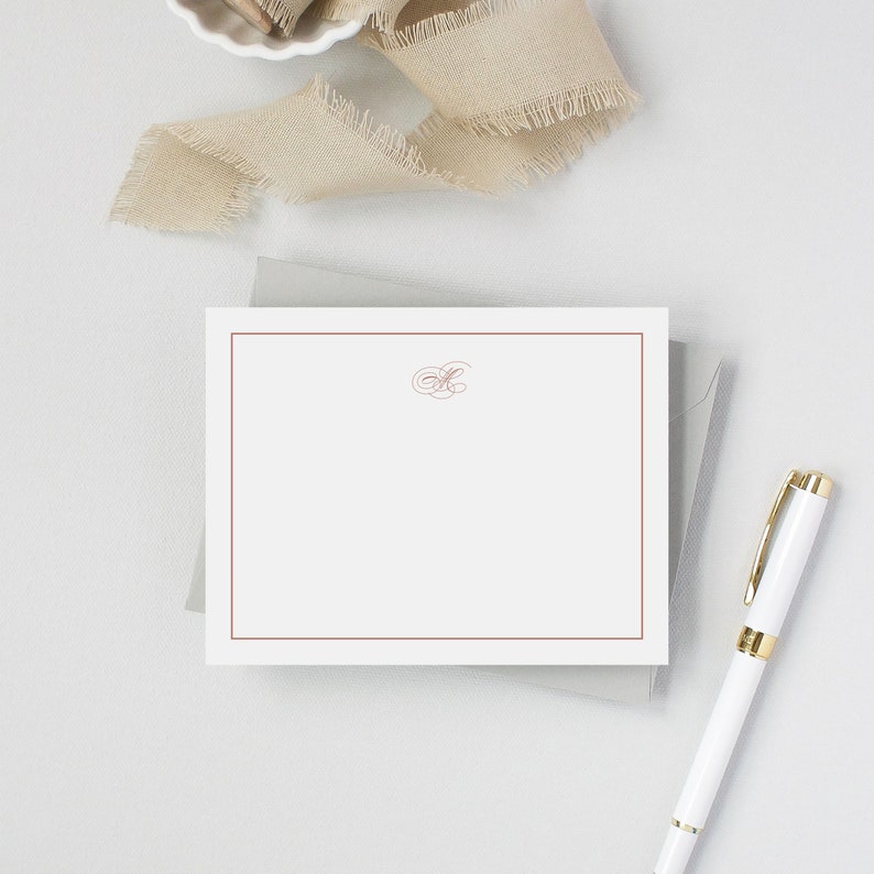 Monogram Stationery Set Calligraphy Stationery Personalized - Etsy