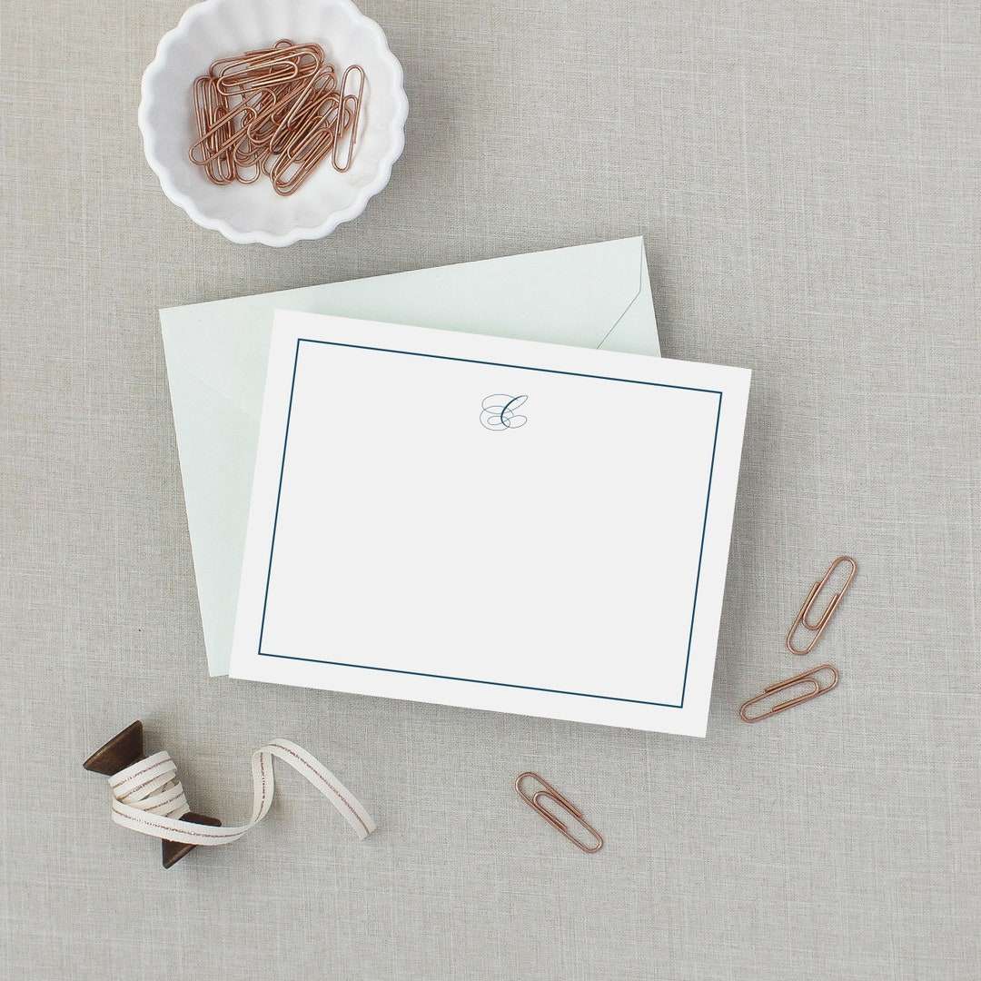 Monogram Stationery Set, Calligraphy Stationery, Personalized Notecards ...