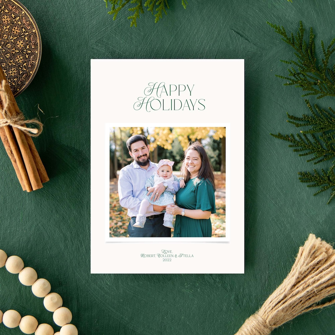 Formal Frame Christmas Card, Family Photo Card, Holiday Card, Christmas ...
