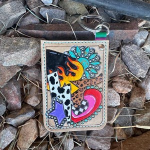 Western Tooled Leather Flaming Spade, Longhorn and Turquoise Jewelry ...