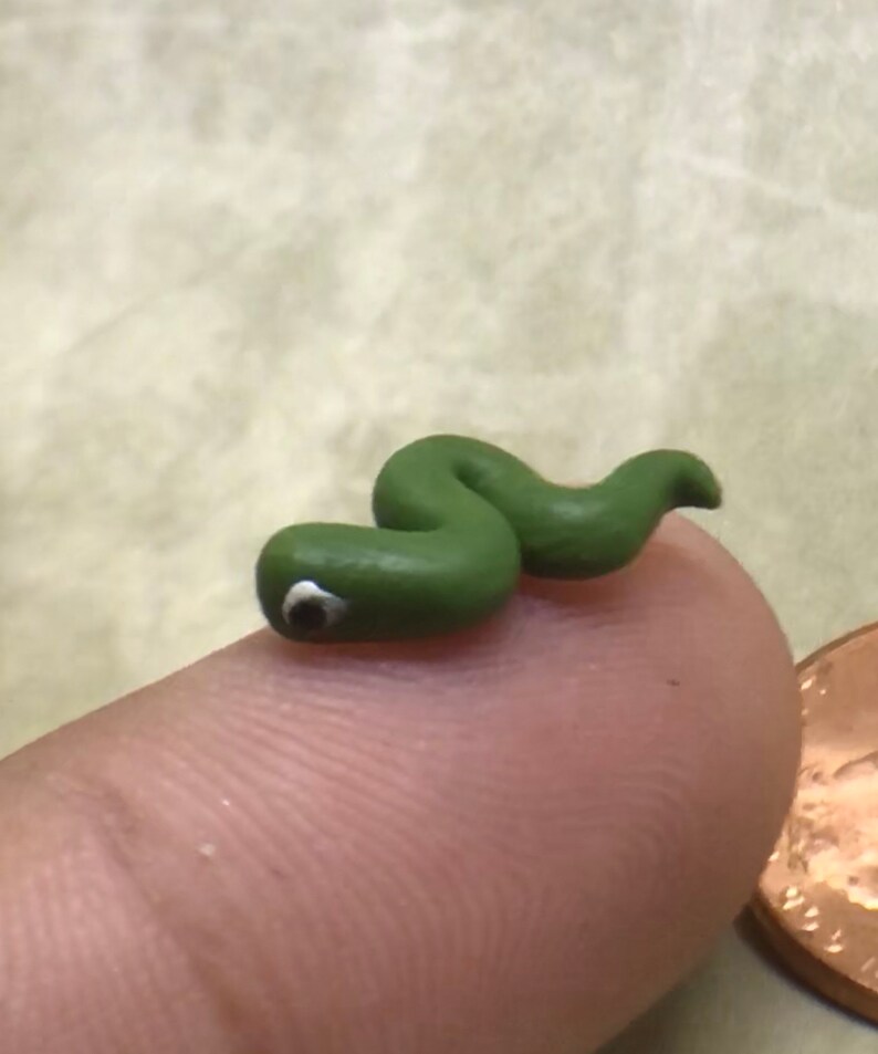 Tiny slithering snake micro mini snake figurine handmade | Etsy
