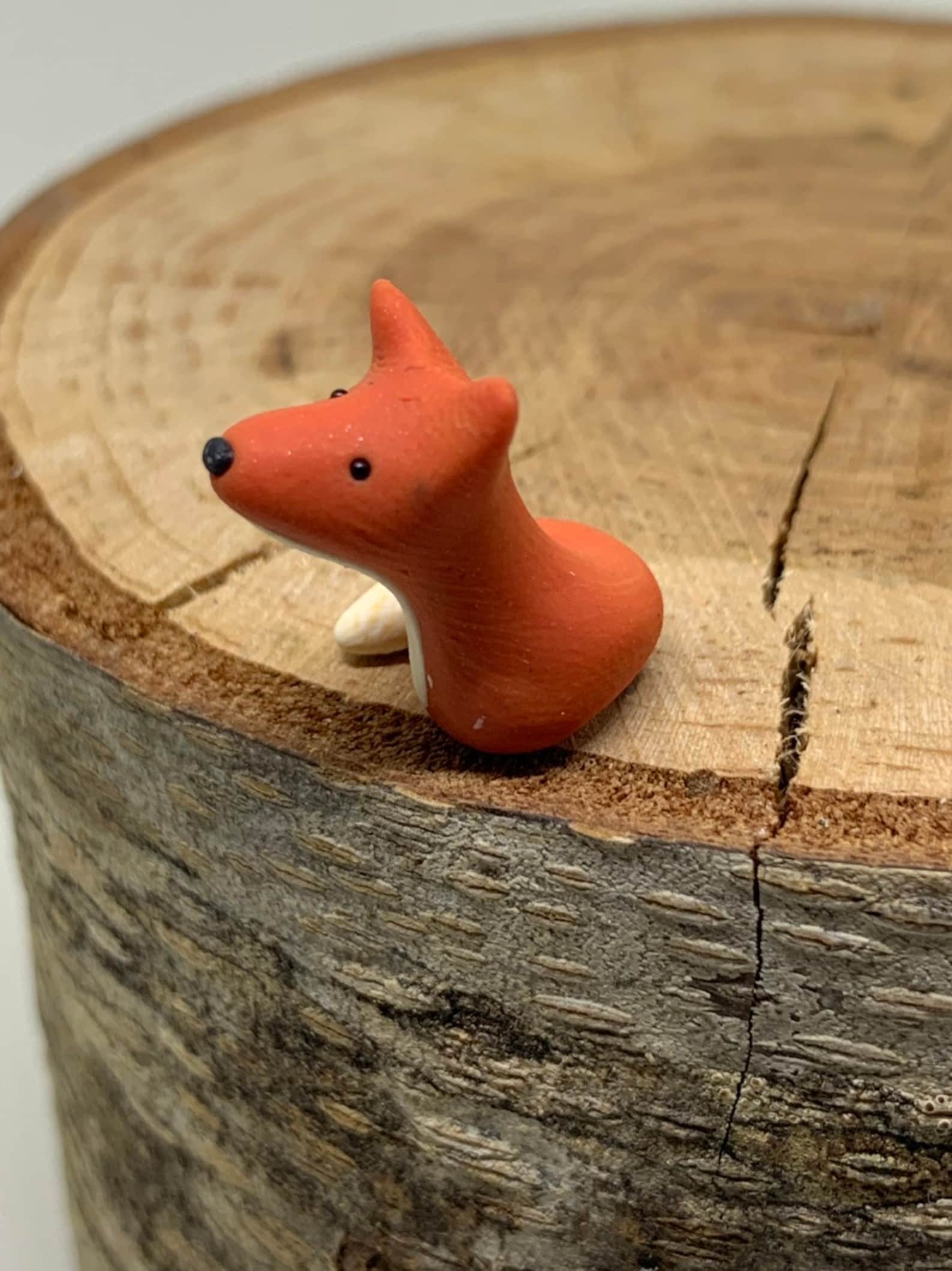 Miniature Fox Figurine, Tiny Fox, Mini Red Fox, Red Fox Miniature ...