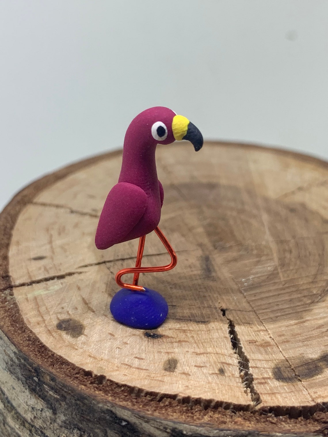 Miniature Flamingo Figurine Polymer Clay Flamingo Mini | Etsy