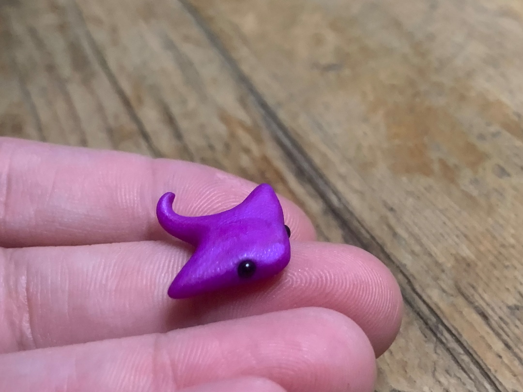 Tiny Purple Stingray, Miniature Manta Ray, Tiny Manta Ray, Polymer Clay ...