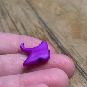 Tiny Purple Stingray, Miniature Manta Ray, Tiny Manta Ray, Polymer Clay ...