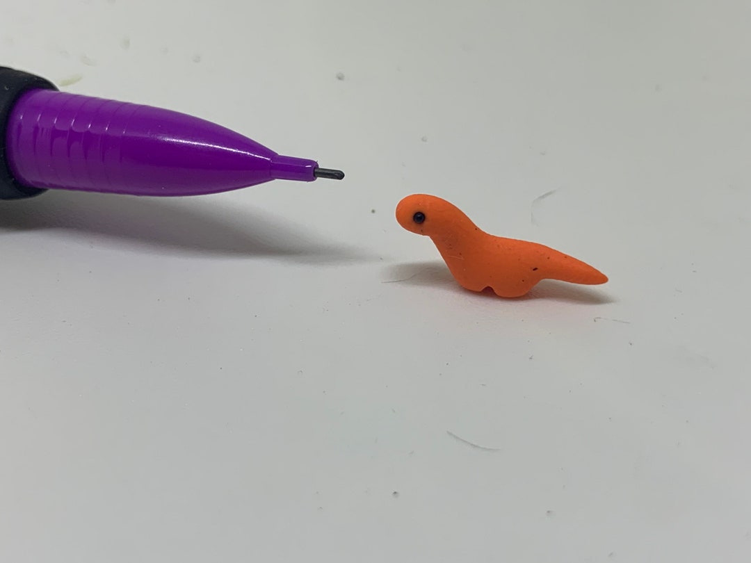 Tiniest Orange Dinosaur, Micro Mini Dinosaur, Micro Dinosaur Figurine ...