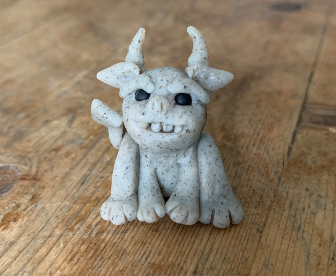 Stone Gargoyle Figurine, Gargoyle Miniature, Magical Animal, Stone ...