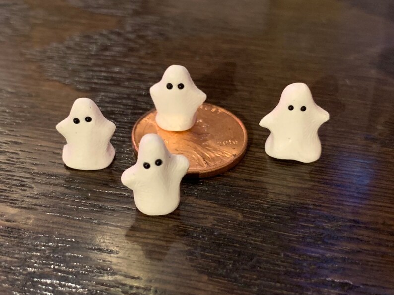 One Micro Mini Ghost Mini Ghost Polymer Clay Ghost | Etsy