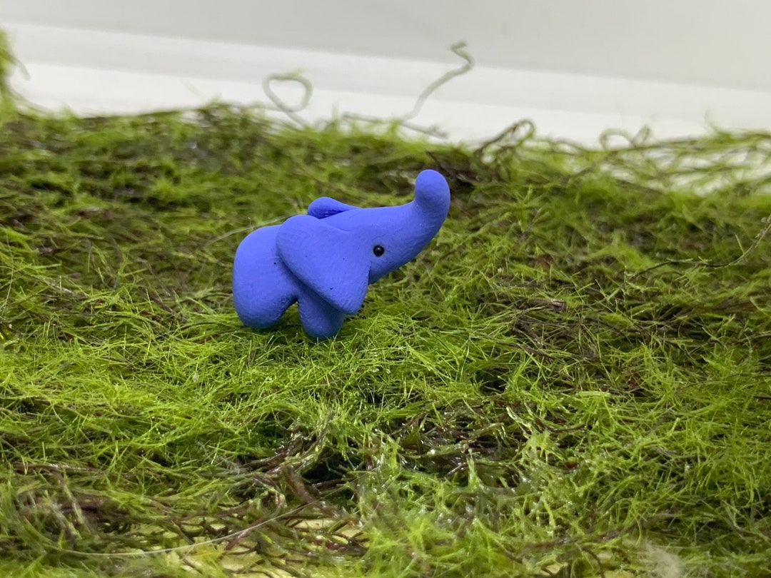 Blue Mini Elephant, Miniature Elephant Figurine, Tiniest Elephant - Etsy