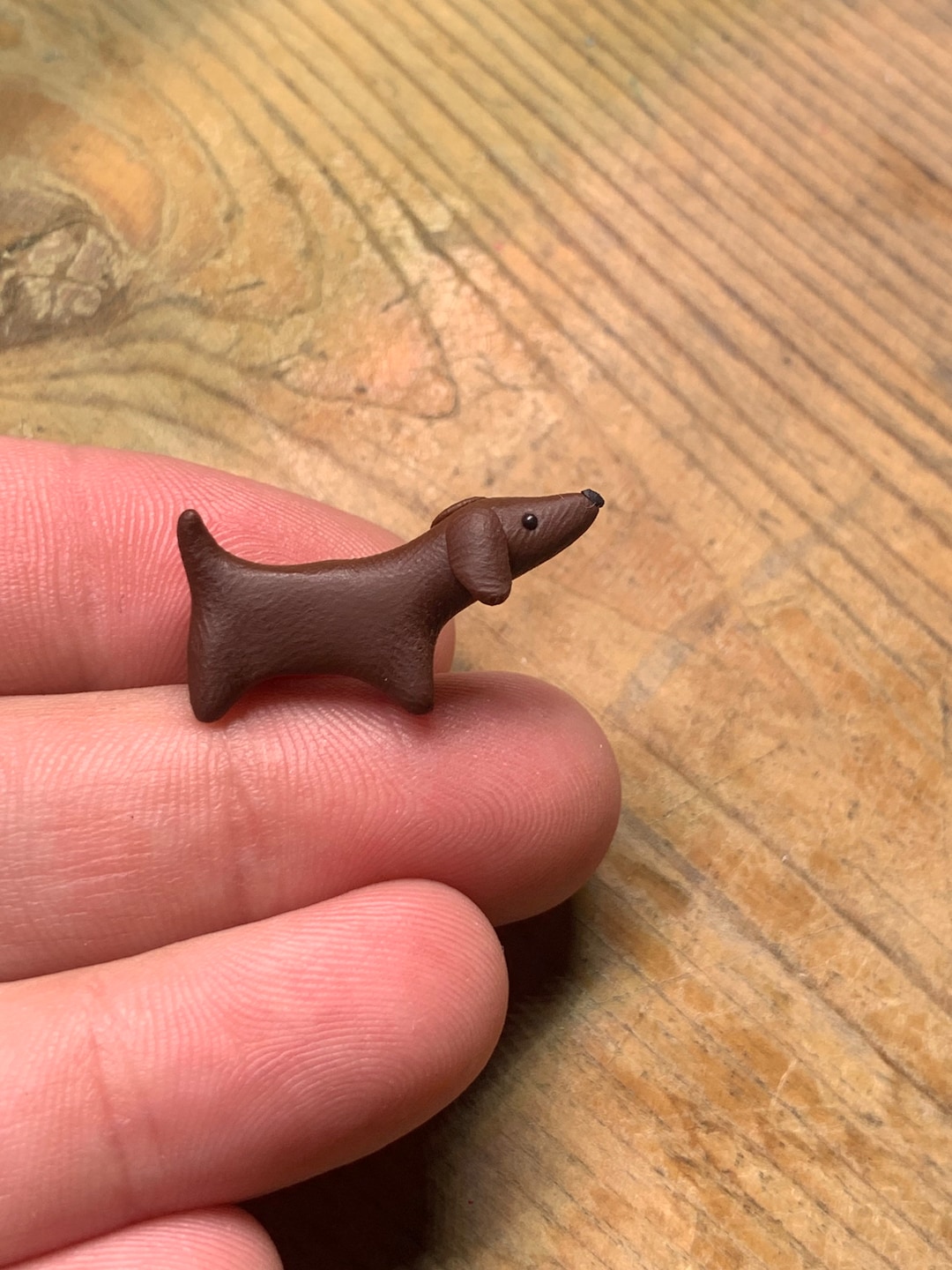 Micro Miniature Wiener Dog, Polymer Clay Dachshund, Miniature Dachshund ...
