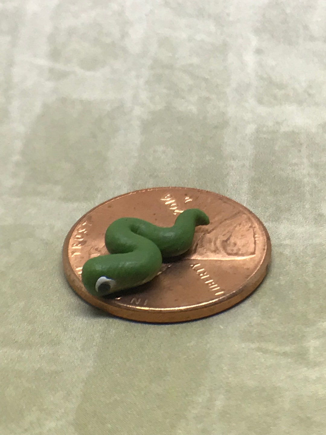 Tiny Slithering Snake, Micro Mini Snake Figurine, Handmade Polymer Clay ...