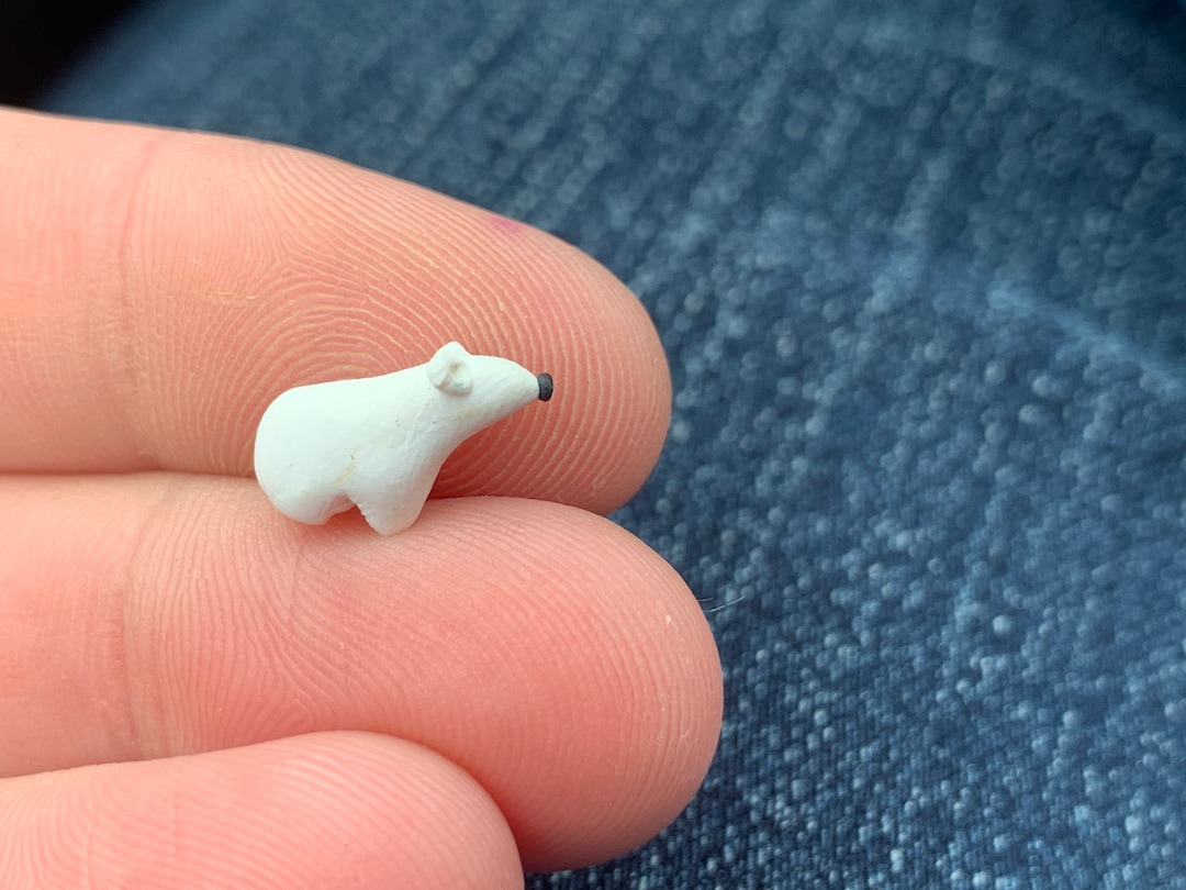 Mini Polar Bear, Polymer Clay Polar Bear, Tiny Polar Bear - Etsy